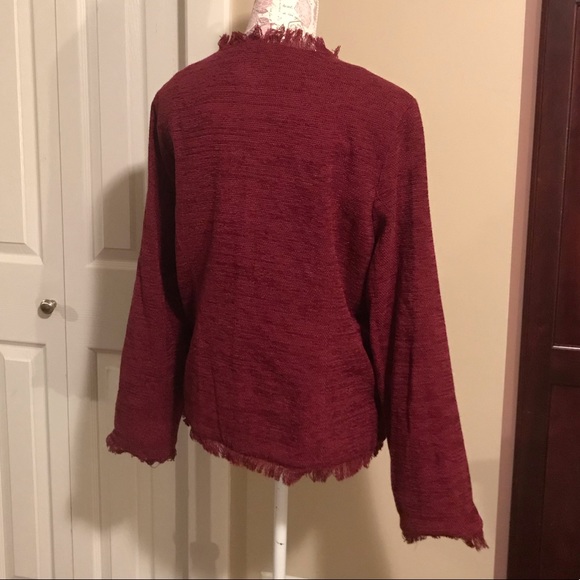 Graff Wear | Jackets & Coats | Graff Wear Burgundy Frayed Tweed Jacket ...